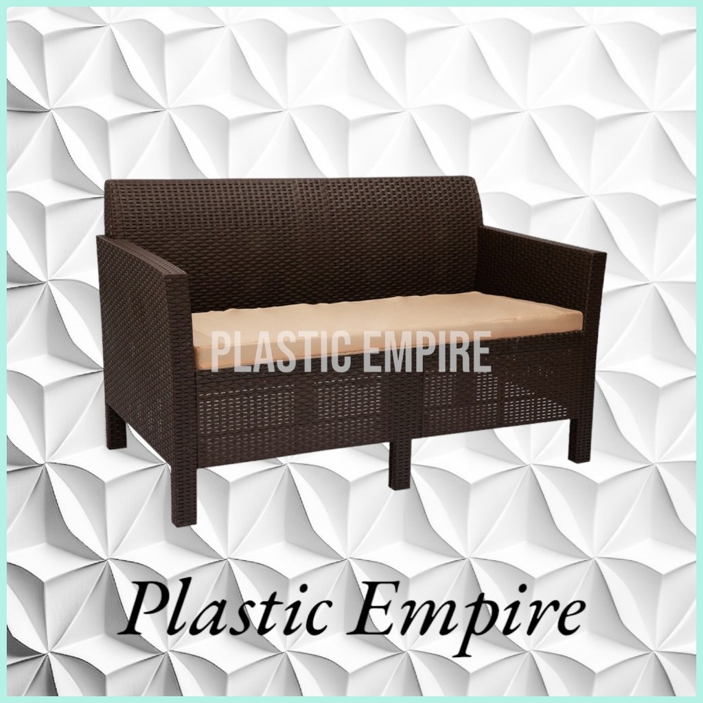 Jolly Plastic Weaved Rattan Vintage Two Seater Coffee Outdoor Sofa ...