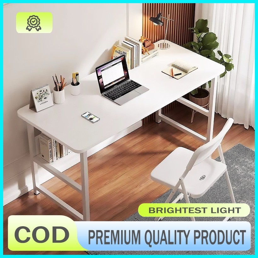 Simple desk with bookshelf Student study desk Desktop computer desk ...