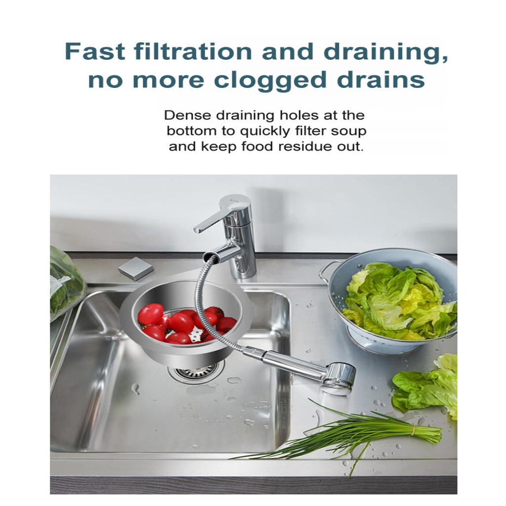 304 Stainless Steel Swan Drain Basket Kitchen Rustproof Corrosion ...
