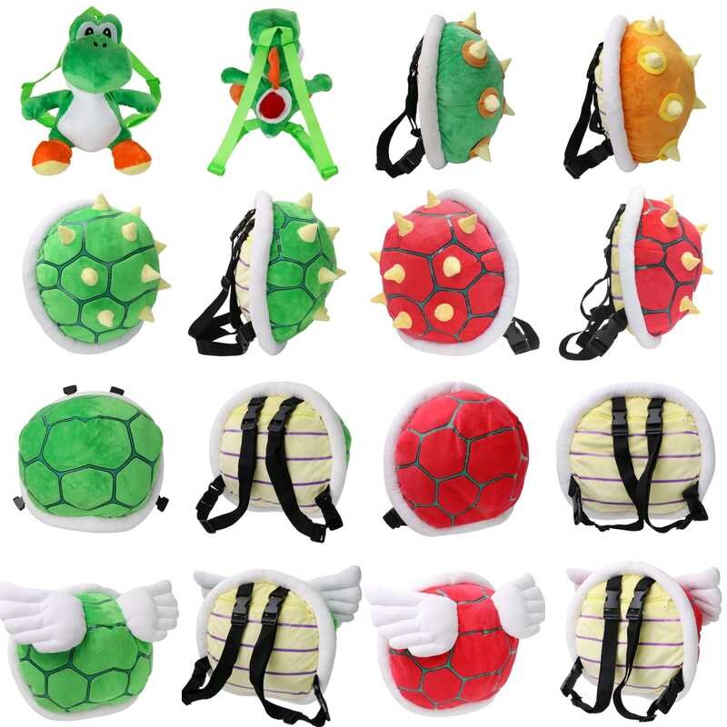 9 Styles Super Mario Plush Backpack Koopa Troopa Bowser Lemmy Yoshi ...