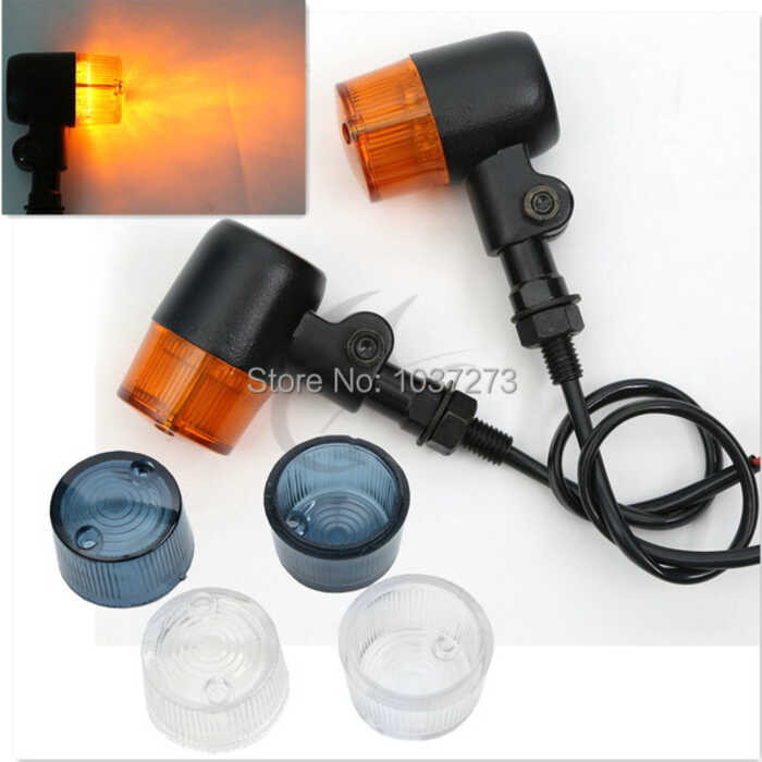 Motorcycle LED Metal Round Stalk Turn Signals Light Dual Sport Cruiser ...