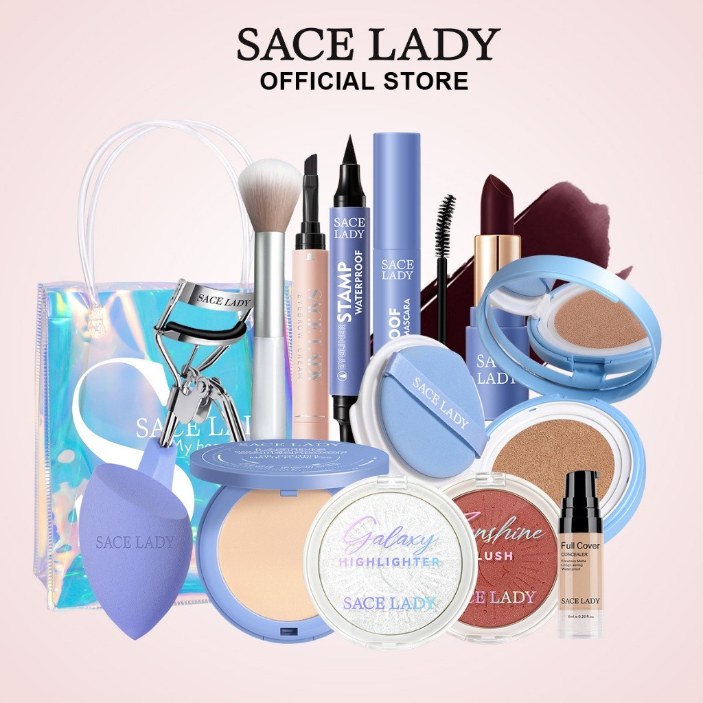 SACE LADY Waterproof Makeup Set 13Pcs Face Powder+Tinted Lip Balm ...