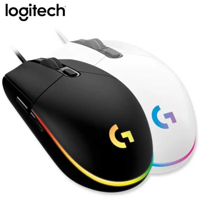 Second-Generation Logitech G102 Ergonomic 6-Button 8000 DPI Wired Gaming Mouse RGB Backlit ...