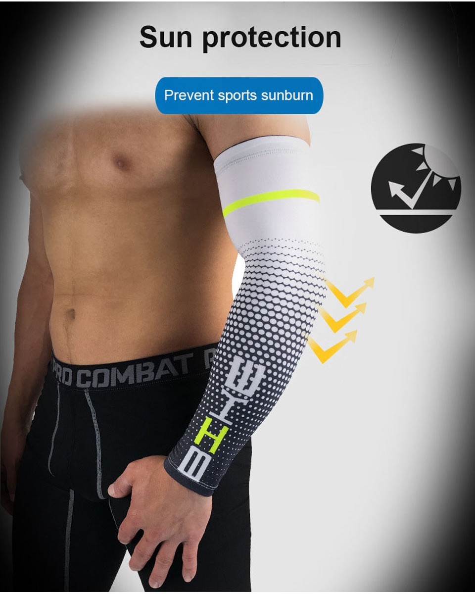 1Pcs Sport Arm Compression Sleeve Basketball Cycling Volleyball Arm ...