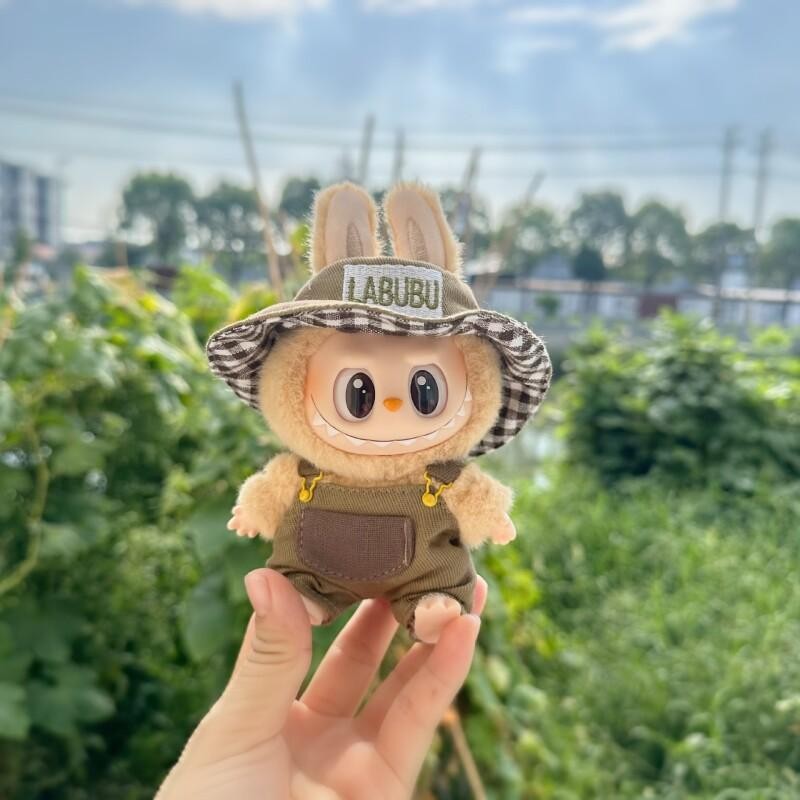 Second Generation Labubu Sitting Party Doll Clothes Army Green Pocket ...