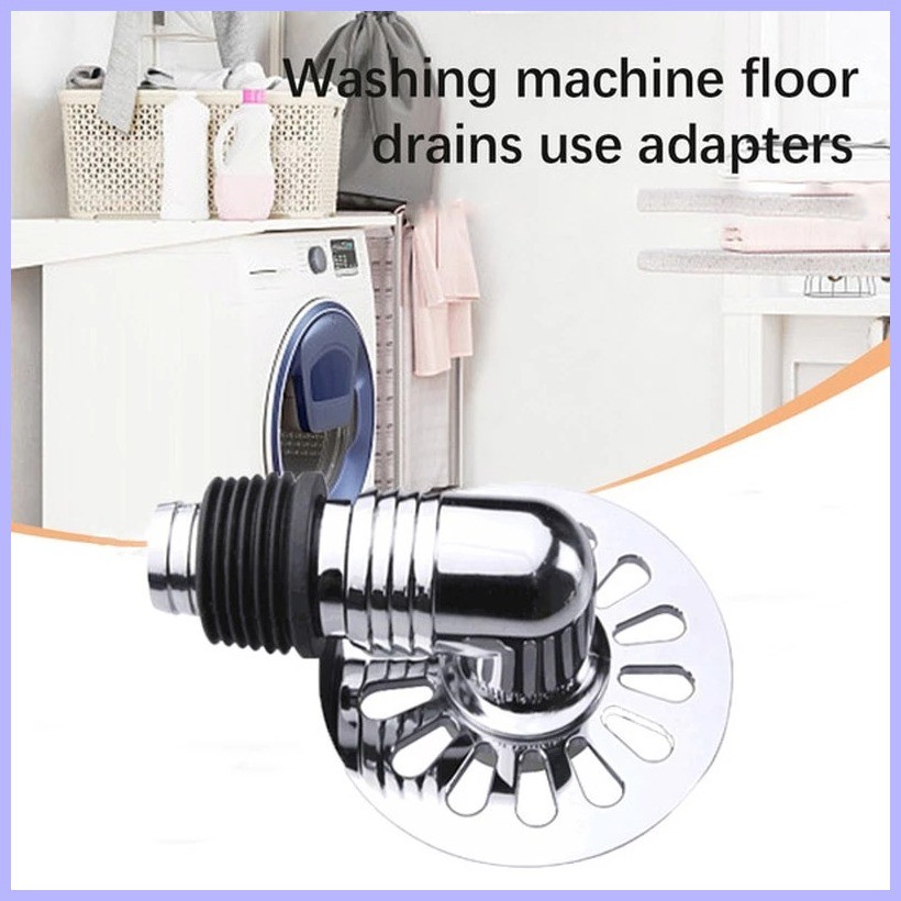 Bathroom Stainless Steel Washing Machine Joint Hose Adapter Floor Drain ...