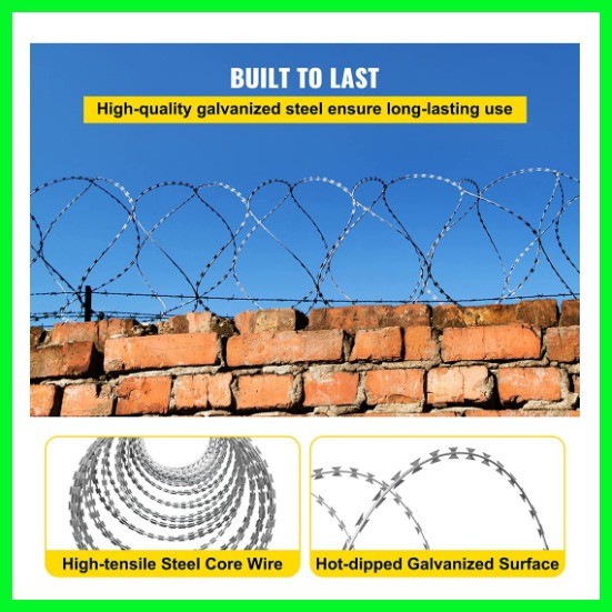 {in stock}Barbed Razor Wire Roll 10 Meters 32ft Combat Military Wire ...