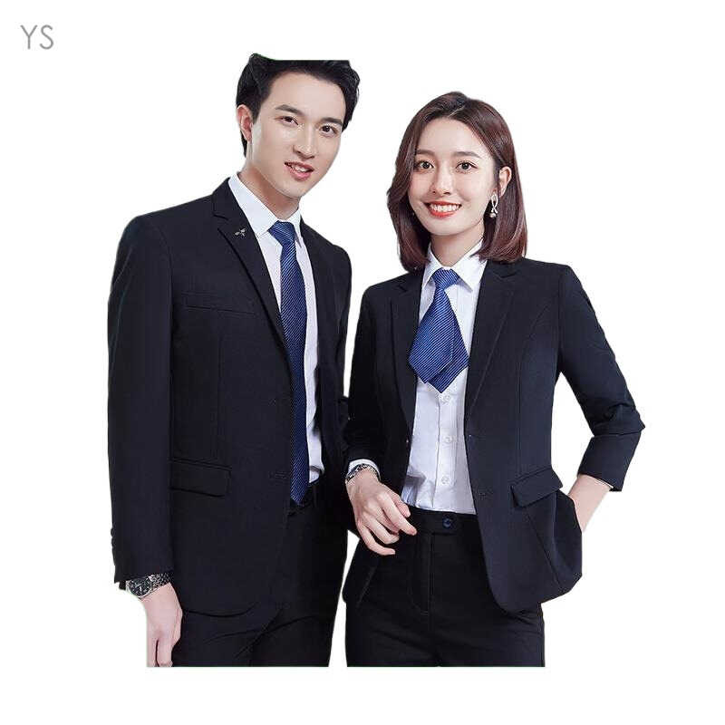 Black Men's Slim Fit Office Suit Set - Formal Work Attire For Corporate ...