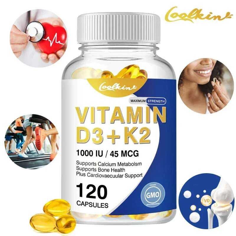 D3+K2 Vitamin Capsules - Para Sa Regular Na Calcium Metabolism Bone Heart & Immunity System ...