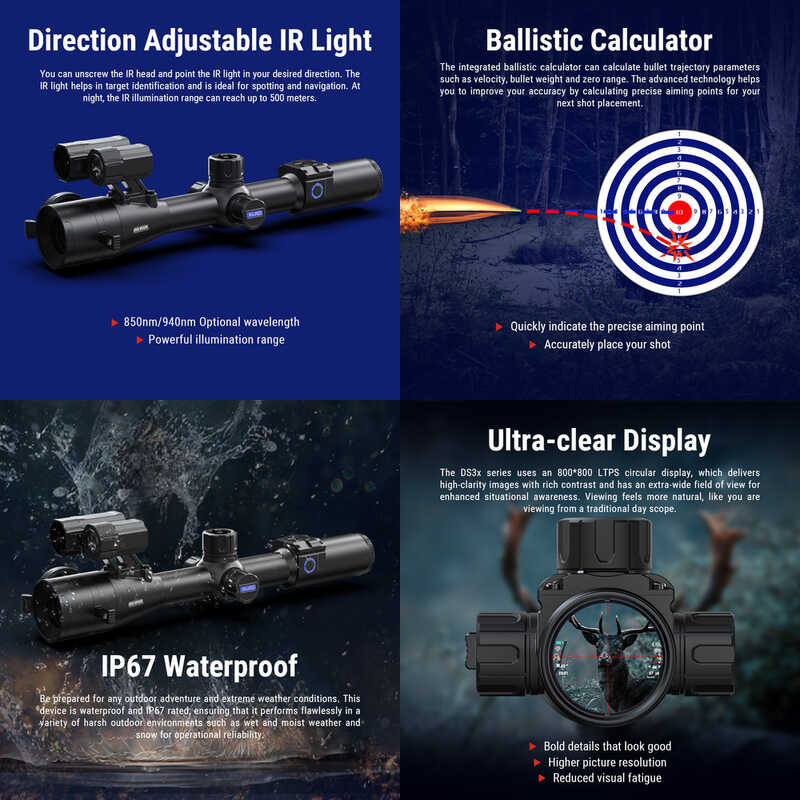 PARD d81 DS35 LRF Night Vision Scope Hunting Rangefinder Optics Long ...