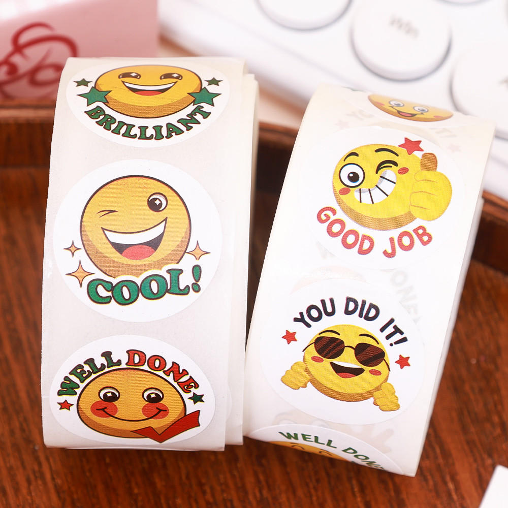 1000 Pcs Interesting Cartoon Smiley Face Emoji Reward Decal - DIY ...