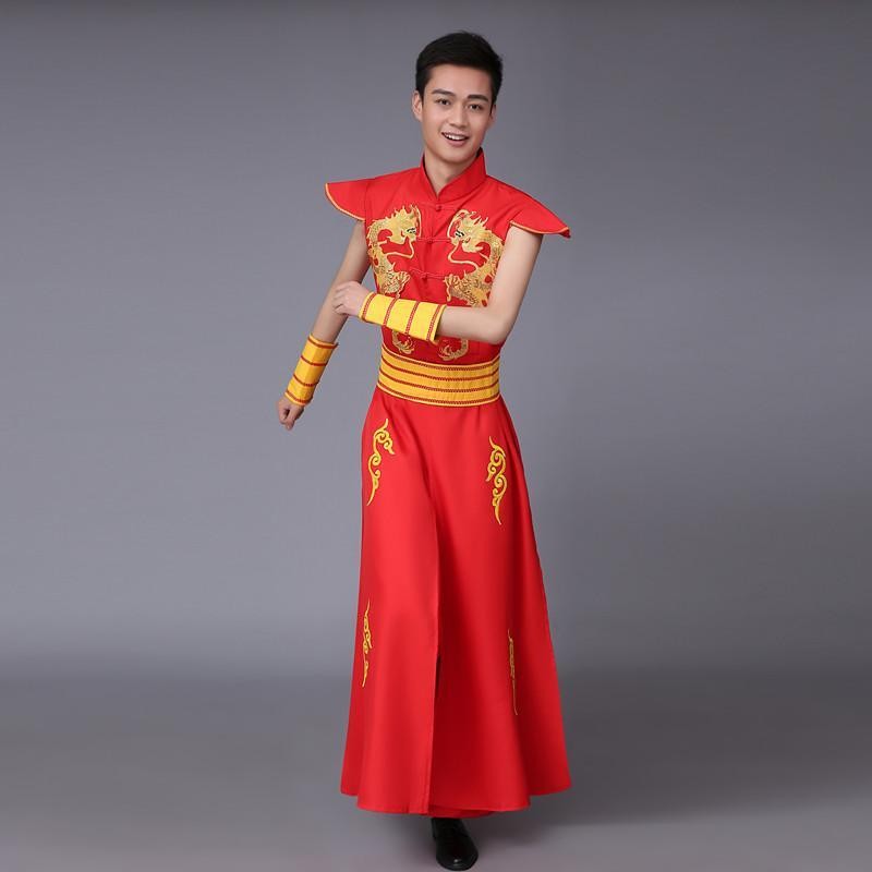 Hot Male Yangko Performance Costume Drum Costume Waist Drum Performance ...