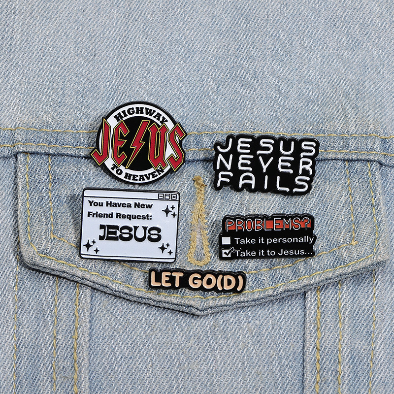 Christian Jesus Pins Let God Jesus Collect Religion Brooch Lapel ...