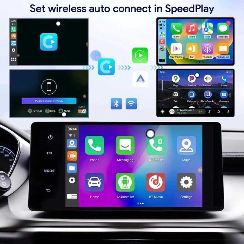 Smart Video Box Wireless Carplay Adapter Auto Android 13 Built-In Store ...