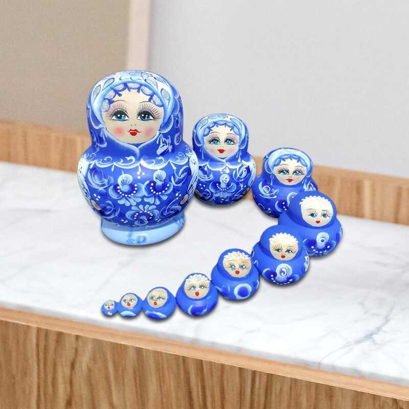 LY 10X Russian Nesting Doll Matryoshka Crafts Collectible Handed ...