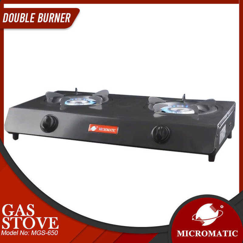 Mgs-650 Double Micromatic Burner Gas Stove (Grey) | Shopee Philippines