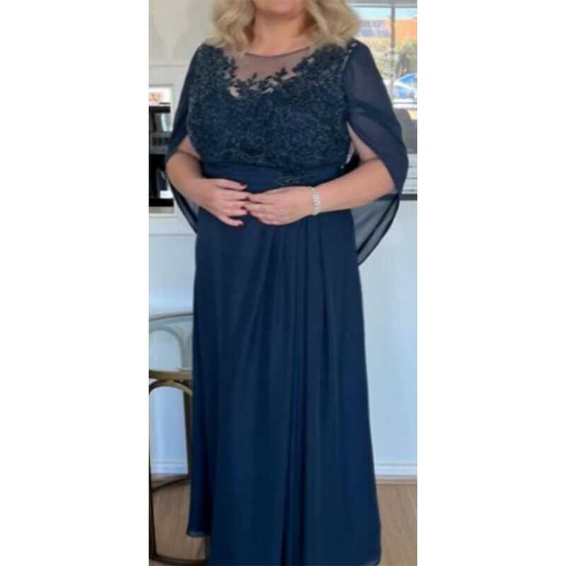 LY Nanay Weddings Lace Applique Long Mother Of The Bride Dresses With ...