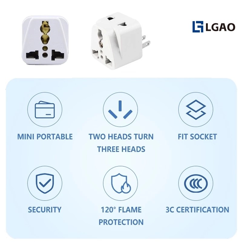 LGAO 2 in 1 UNIVERSAL ADAPTER POWER ADAPTER Plug Electrical Converter ...