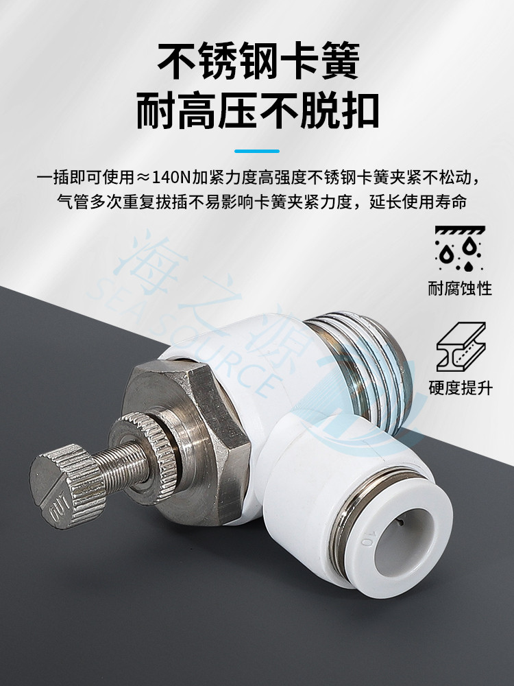SL pressure air pipe joint one-way exhaust cylinder speed control throttle valve pneumatic ...