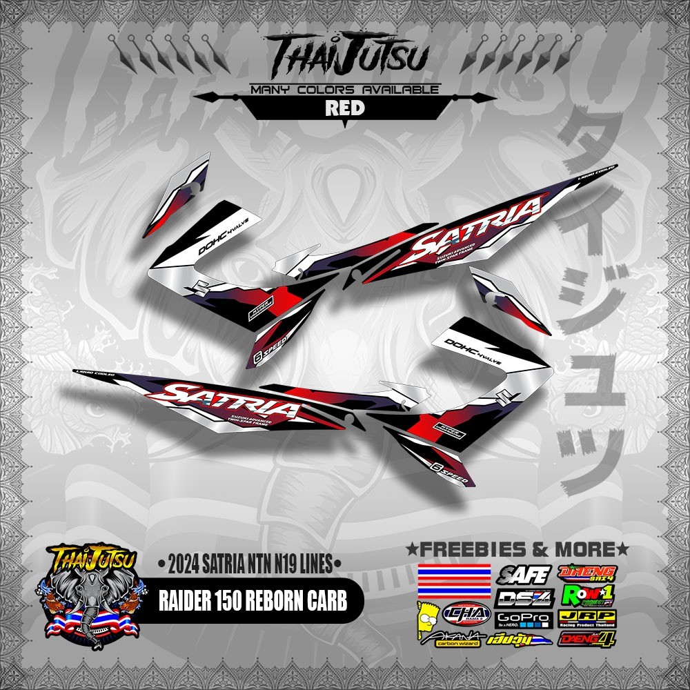 RAIDER 150 REBORN CARB DECALS ( 2024 SATRIA NTN N19 LINES ...