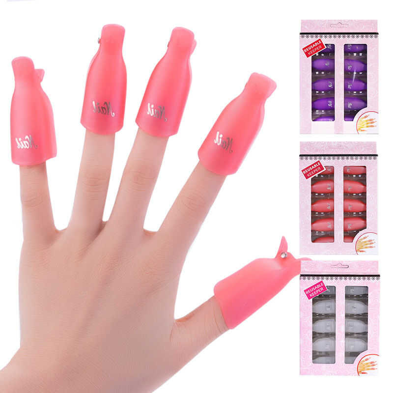 【Mjl.Xjj】10Pcs Plastic Manicure Nail Art Polish Soak Off UV Gel Remover ...