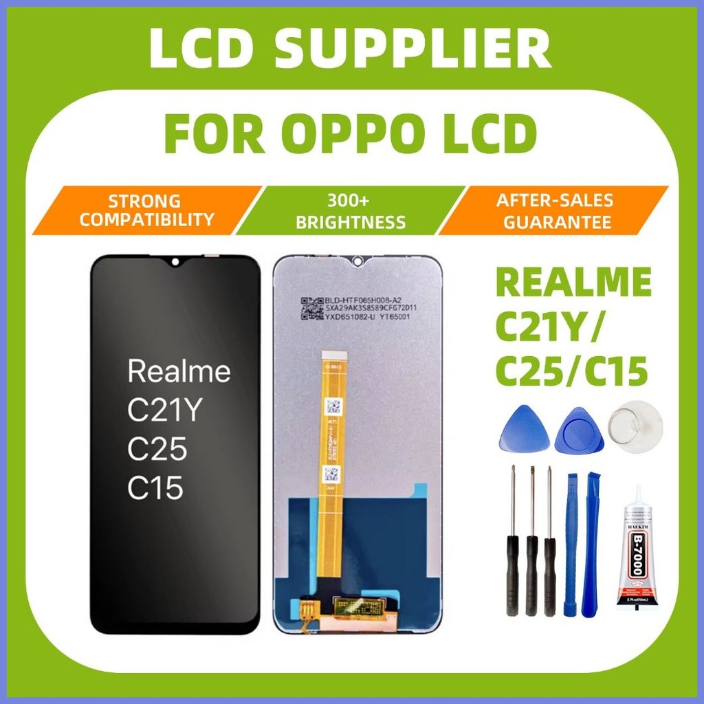 ☀ For OPPO Realme C21Y LCD Compatible C15/C25Y Screen Display Touch Digitizer Assembly Replace ...