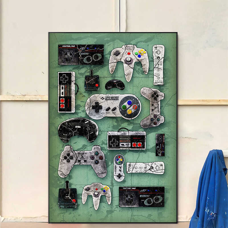 06A Modern Gamepad Handheld Console Controller Posters Canvas Painting ...