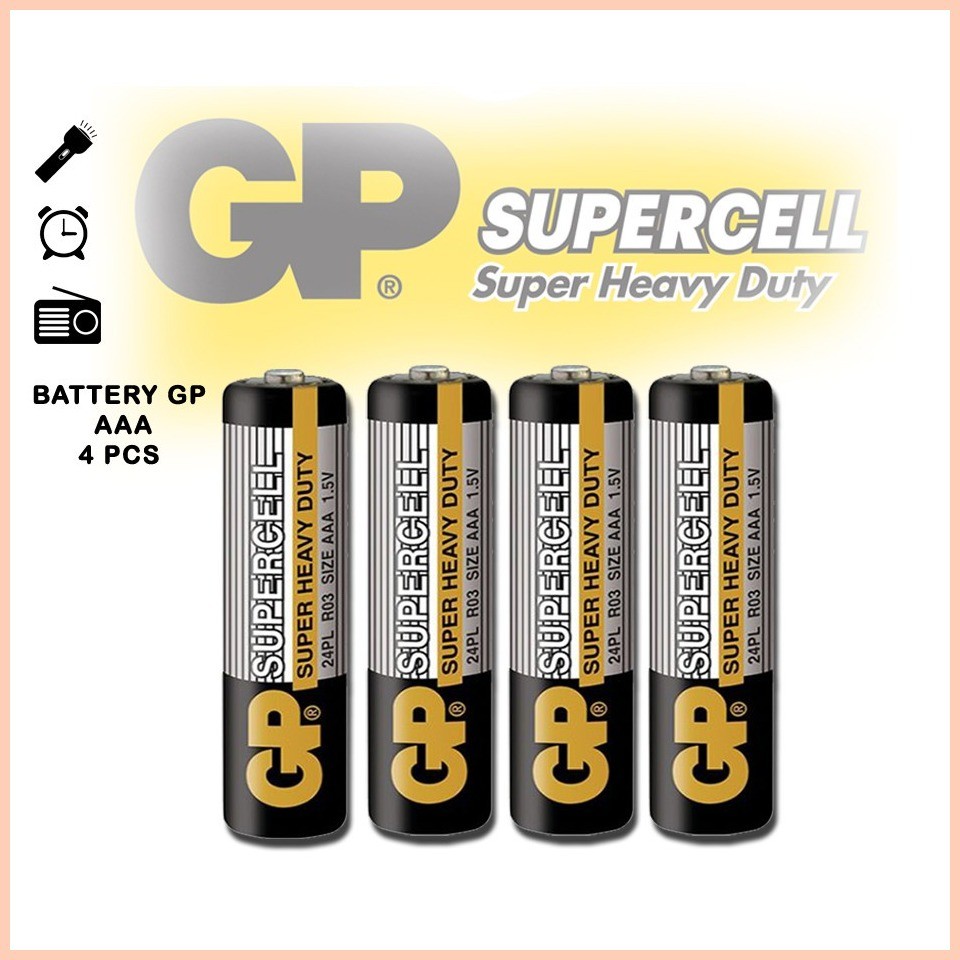 GP AA/AAA 4 PCS PER ORDER Supercell Heavy Duty Battery Environmental ...