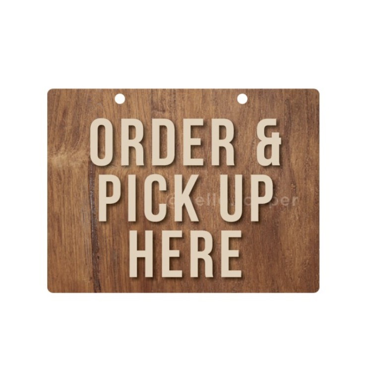 Order & Pick Up Here Sign Unique Wood| Unique Here Pick Up Signage ...
