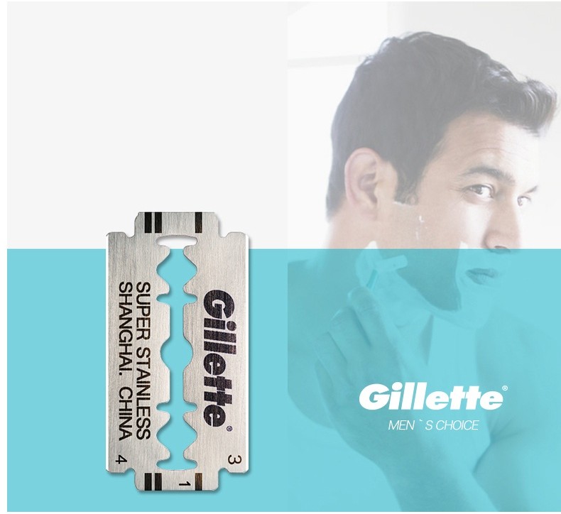 Gillette Razor Super Blue Straight Razor Stainless Steel Shaving Safe ...