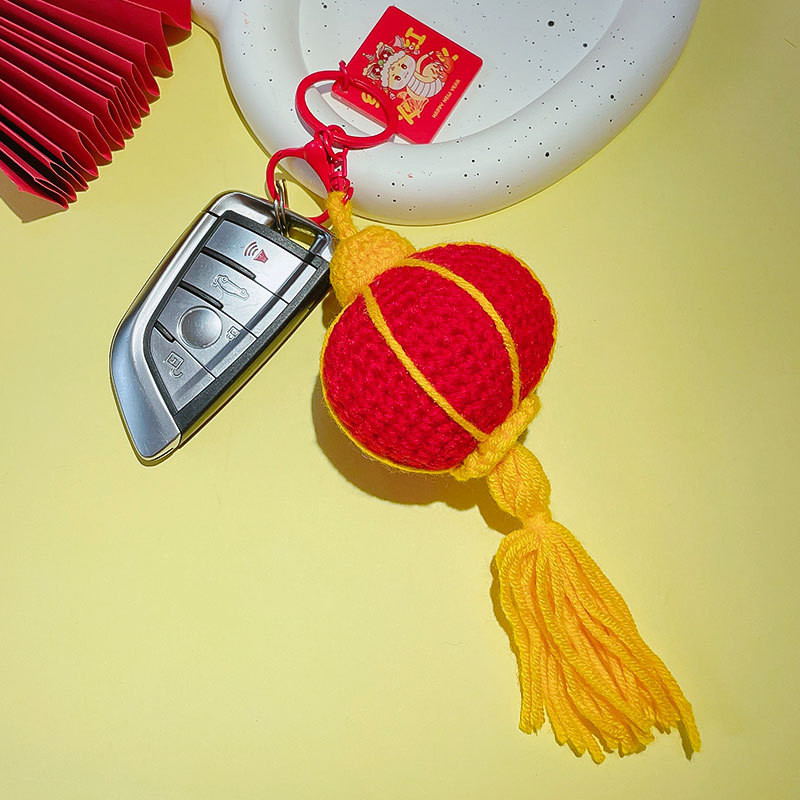 Hand Knitted Lantern Tassel Keychain - New Year Accessories Gift ...