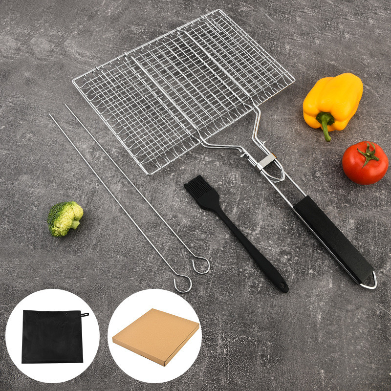 Stainless Steel Folding Barbecue Net Disassembly Portable BBQ Barbecue ...