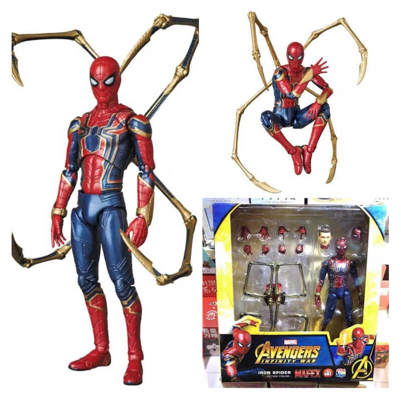Avengers MAF 081 Iron Spider Man Hands On Office Doll Model | Shopee ...