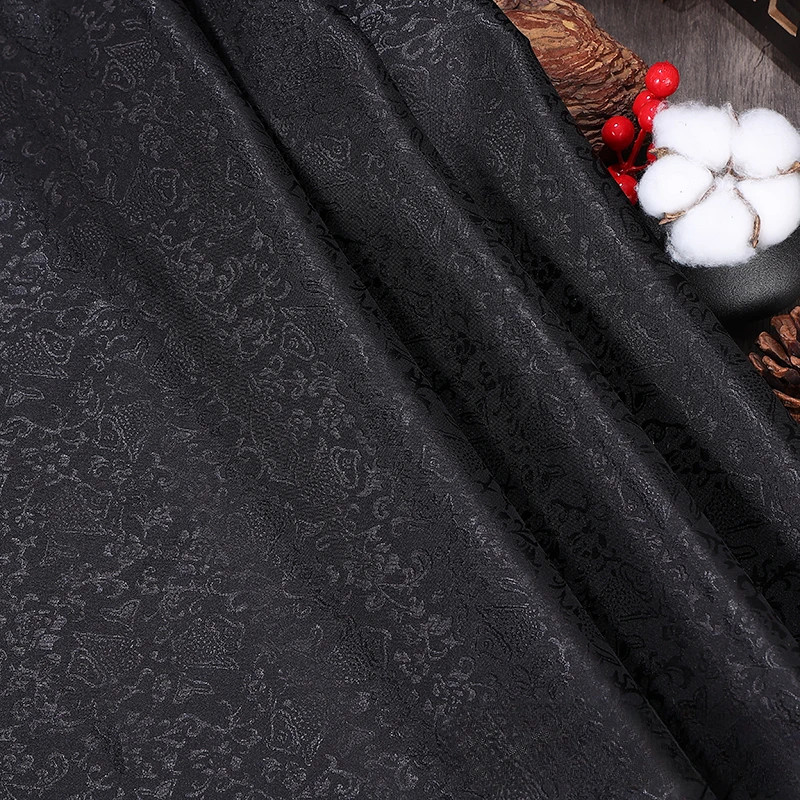 Fish Pattern Jacquard Silk Satin Fabric Ancient Costume Silk Fabric ...