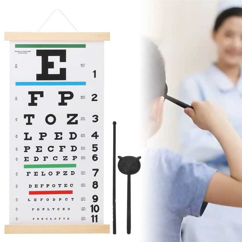 3Pcs/Pack Eye Charts Non-Reflective Visual Acuity Test Wall Chart Eye ...