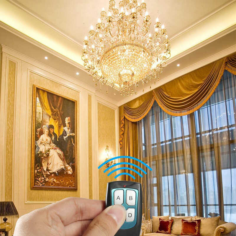 DC 12V 4-Channel Wireless Remote Control 433Mhz RF Switch 2 Transmitter ...