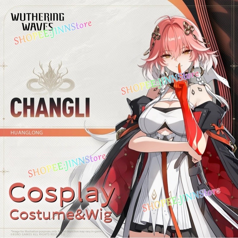 - JINN - Game WUTHERING WAVES CHANGLI Cosplay Costume Wig Eternal Blaze ...
