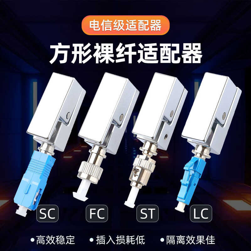 Fiber Optic Adapter SC/FC/ST/LC Square Bare Fiber Adapter Tail Fiber ...