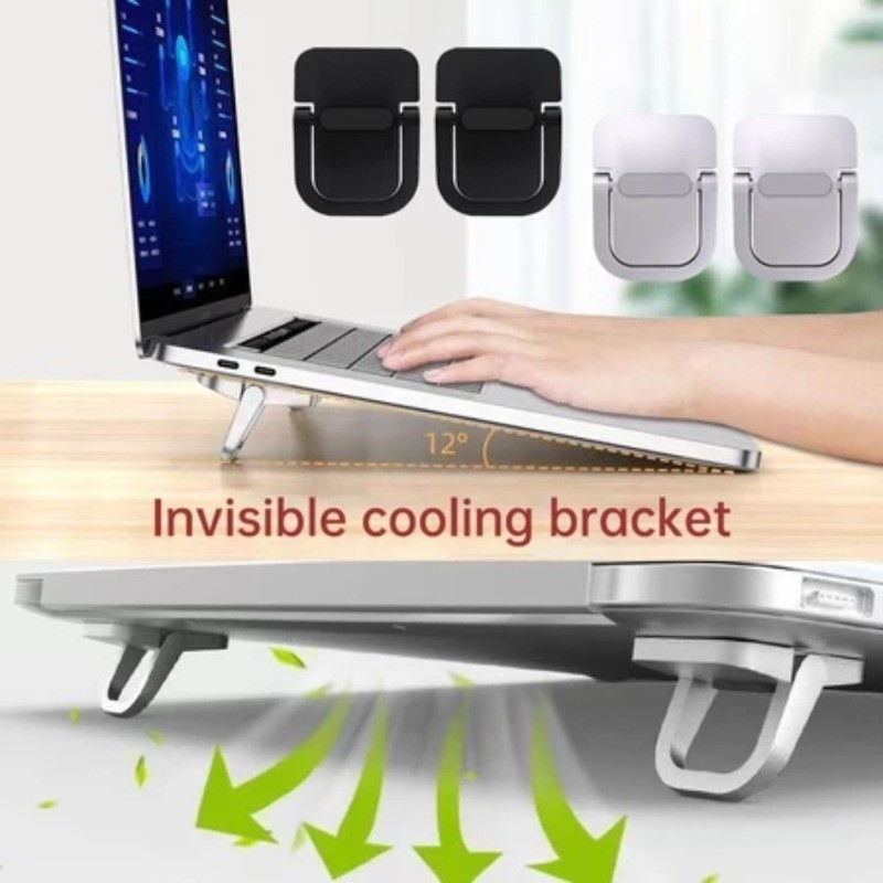 2PCS Foldable Laptop Stand with Adjustable Angles, Self-Adhesive ...