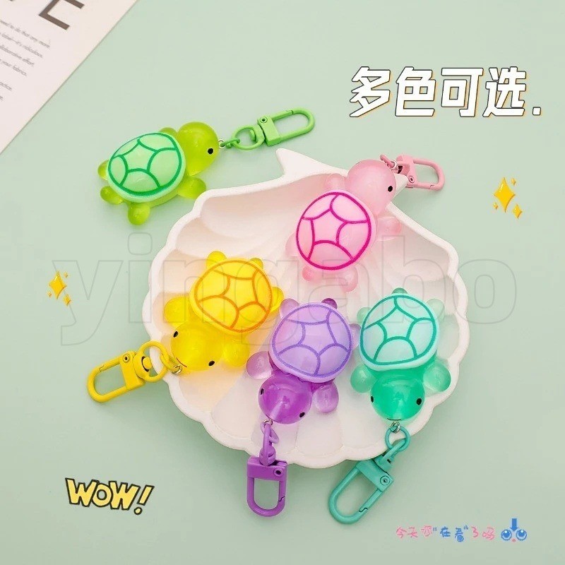 Cartoon Kuromi KT Melody Glow in the dark Turtle Keychain Pendant ...
