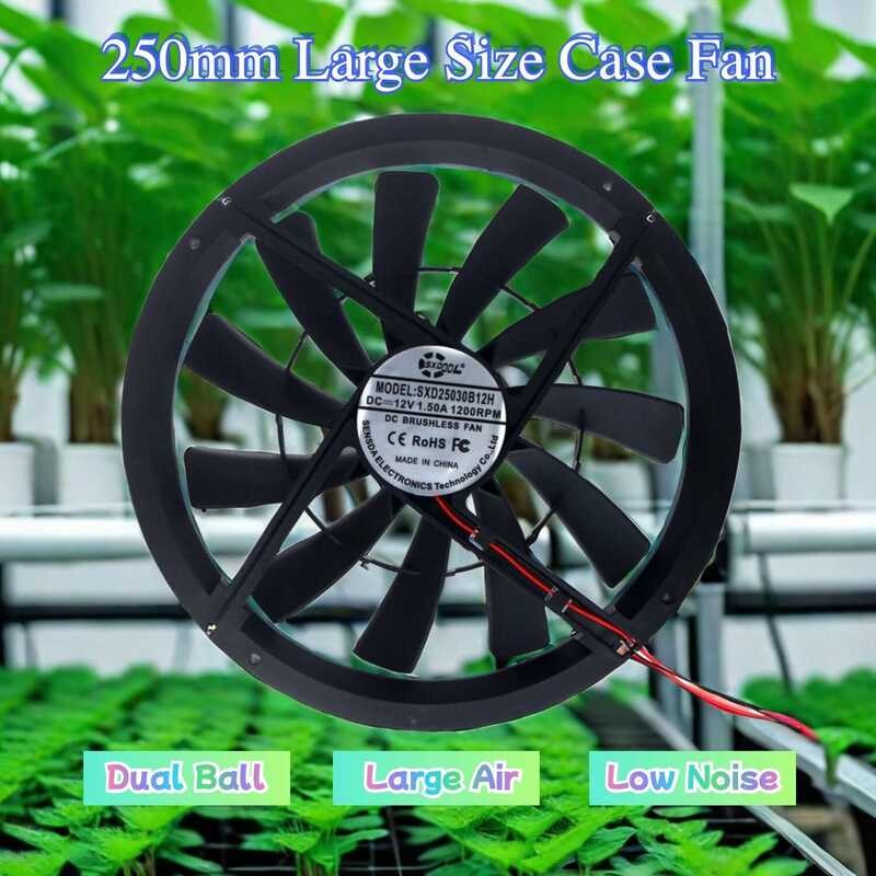 Dsxg 250Mm 12V 1200Rpm Industrial Cook Fan, Dual Ball Bearing 40Dba ...