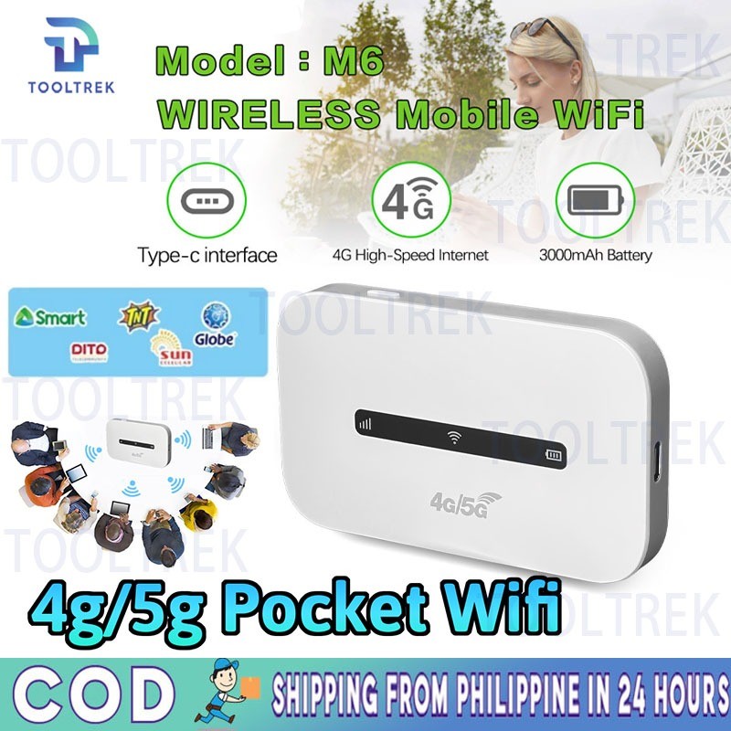 M6 4G 5G Pocket WiFi Router 150Mbps Openline 4G LTE Wireless Hotspot Router Modem Universal Sim ...