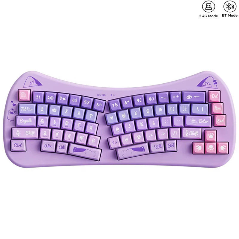 BOW Bluetooth USB Wireless Split Keyboard 68 Keys Multi Media Button ...