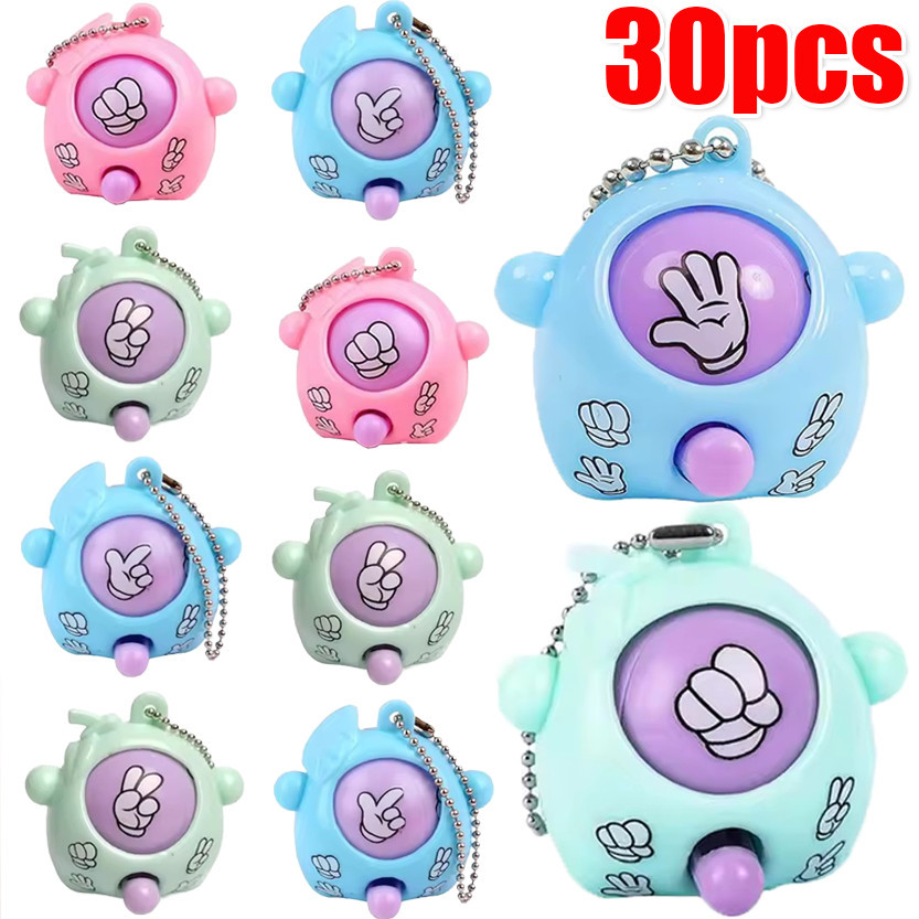 5/10/20/30Pcs Fun Rock-Paper-Scissors Key Chain / Round Guessing Egg ...