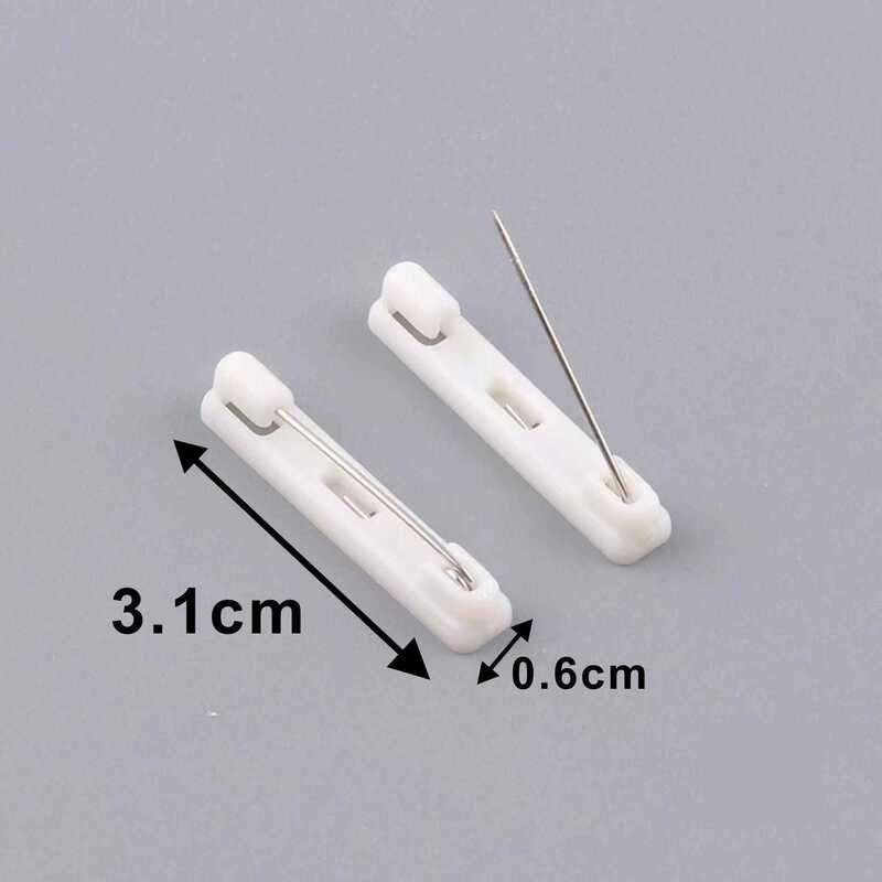 White Plastic Clip Pin Accessories Invisible Sleeve Badge Fixing Job ...