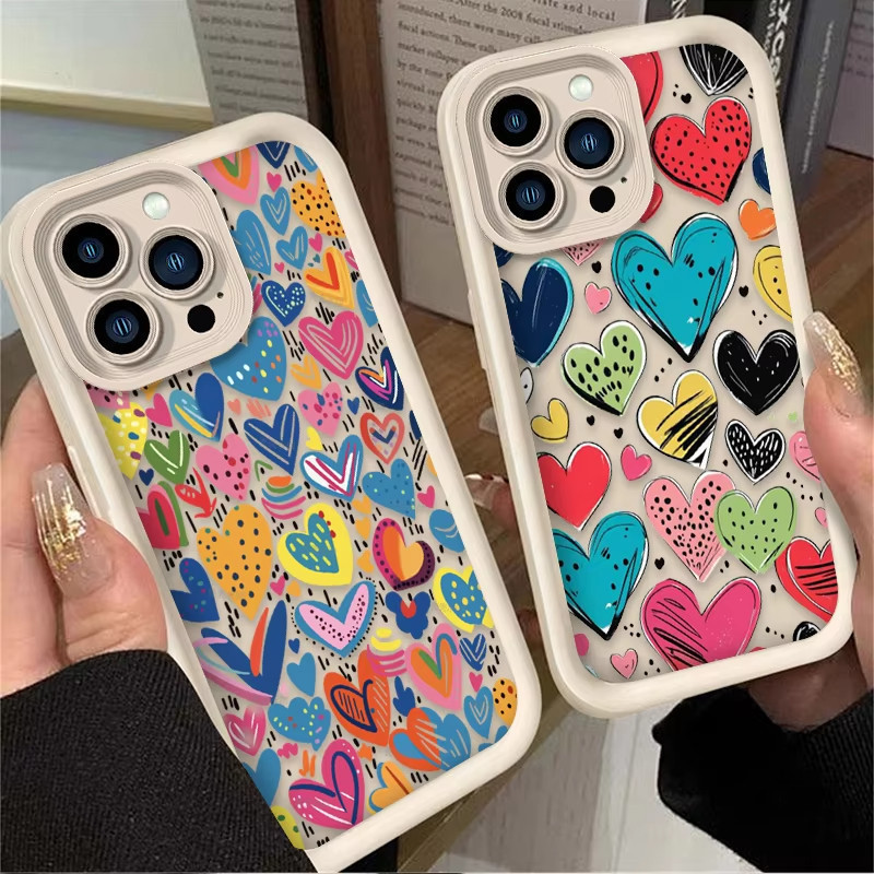 Cute Colorful Love Heart Phone Case Tecno Spark 40C 30C 40 30 Pro Plus ...