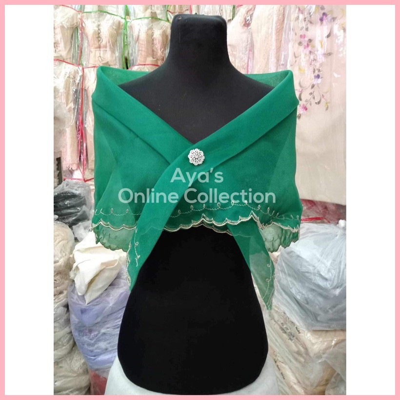 ☢ Filipiniana Alampay/ Shawl Embroidery Design (Brooch not included ...