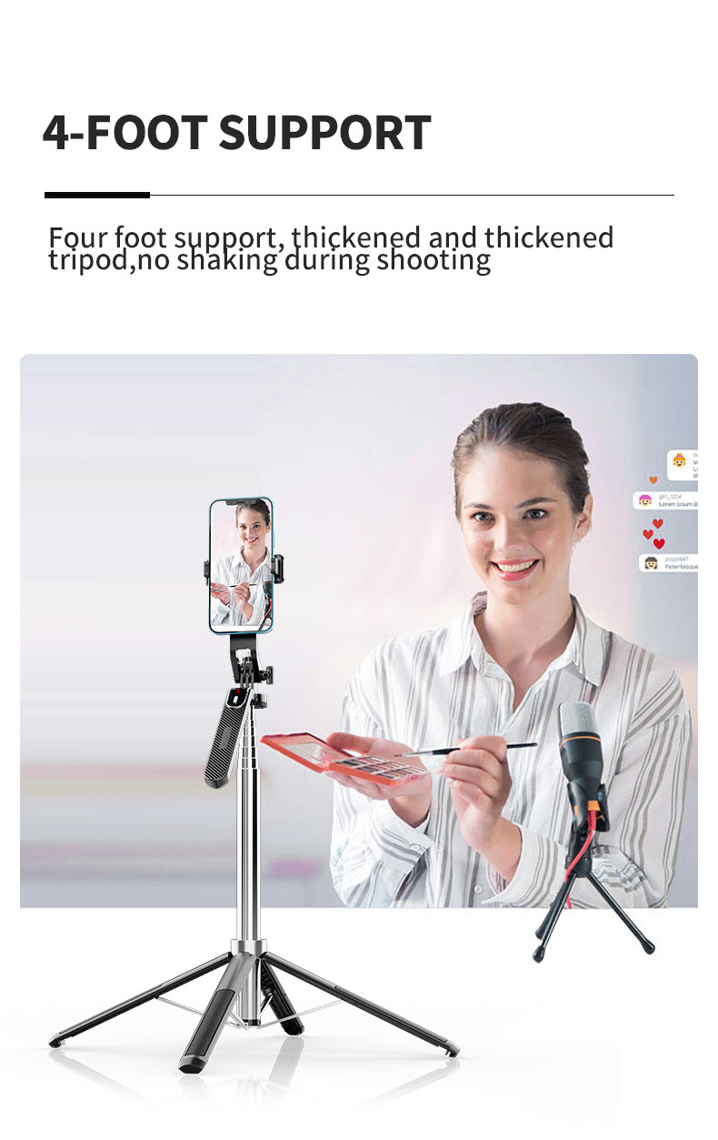 P185 gimbal 1800mm Wireless Selfie Stick Tripod Stand Foldable Monopod ...