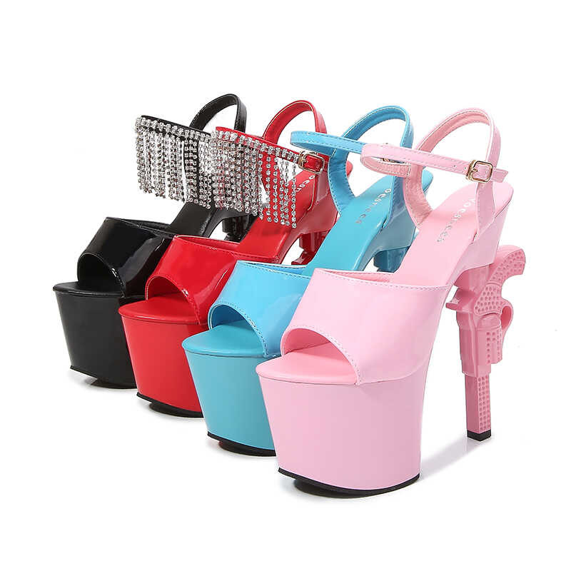 F8 Tassel Dancing Pole Heel Banquet Super High Heels Sandals Nightclub ...