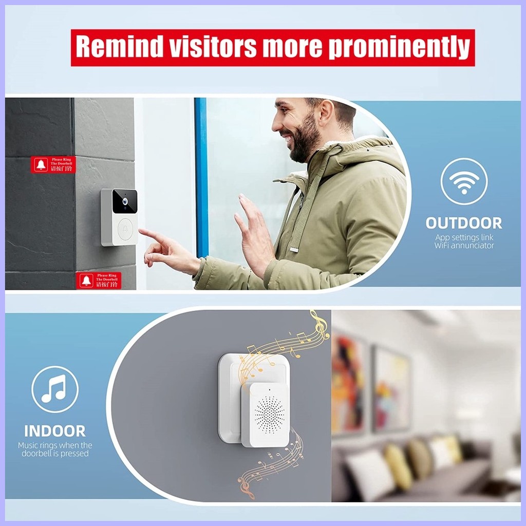Customizable Doorbell Logo Red Sticker Sign Please Press The Doorbell ...
